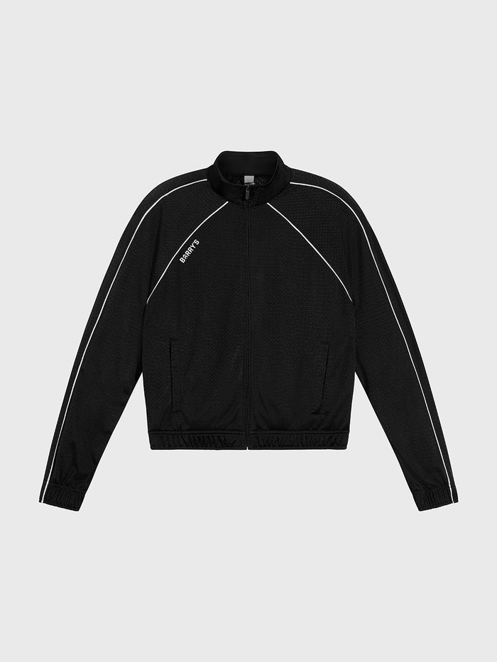 LULULEMON BLACK/WHITE MESH FULL-ZIP TRAIN JACKET